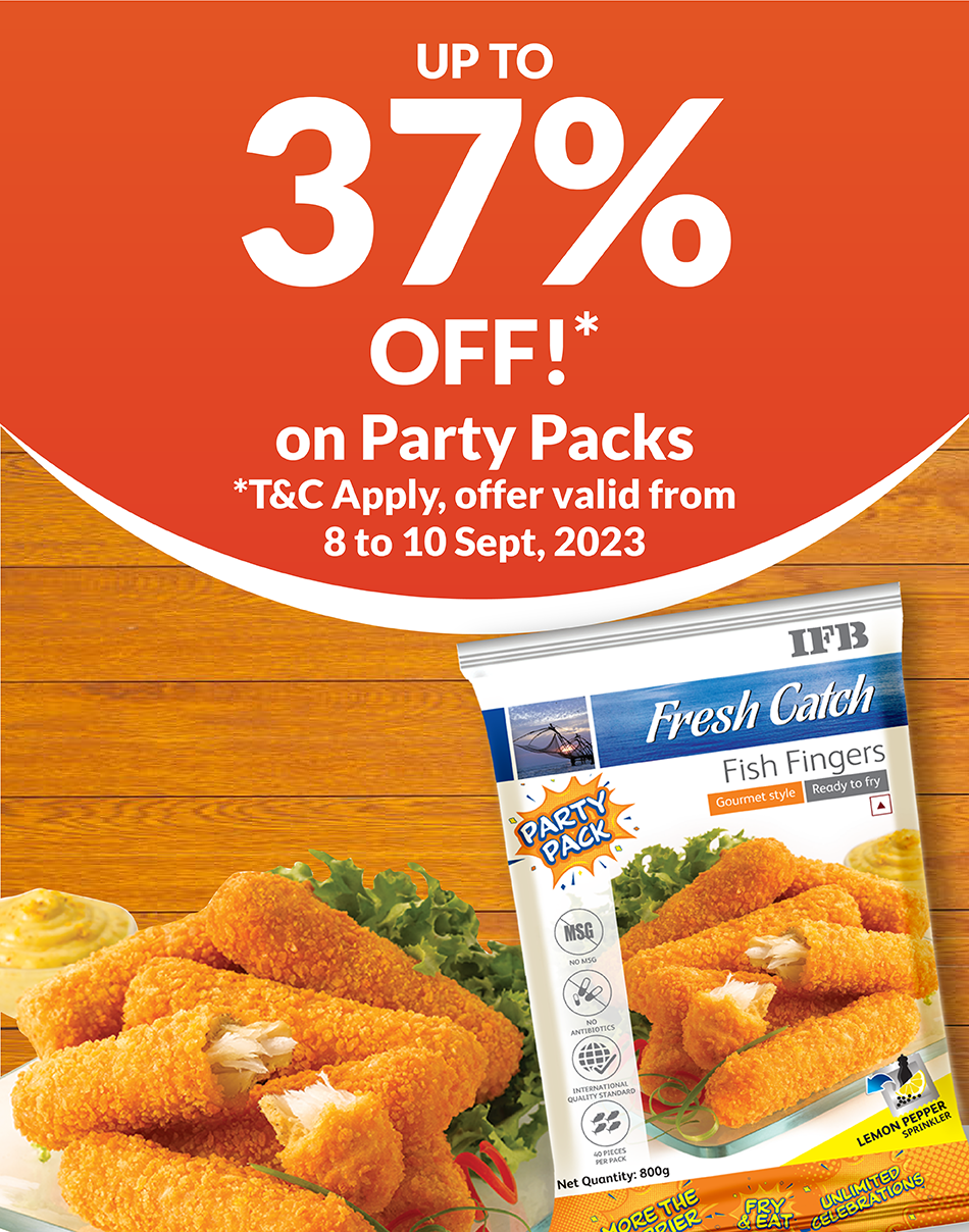 Buy Fish Fingers - 1 Kg Party Pack - Ready to Fry Snacks